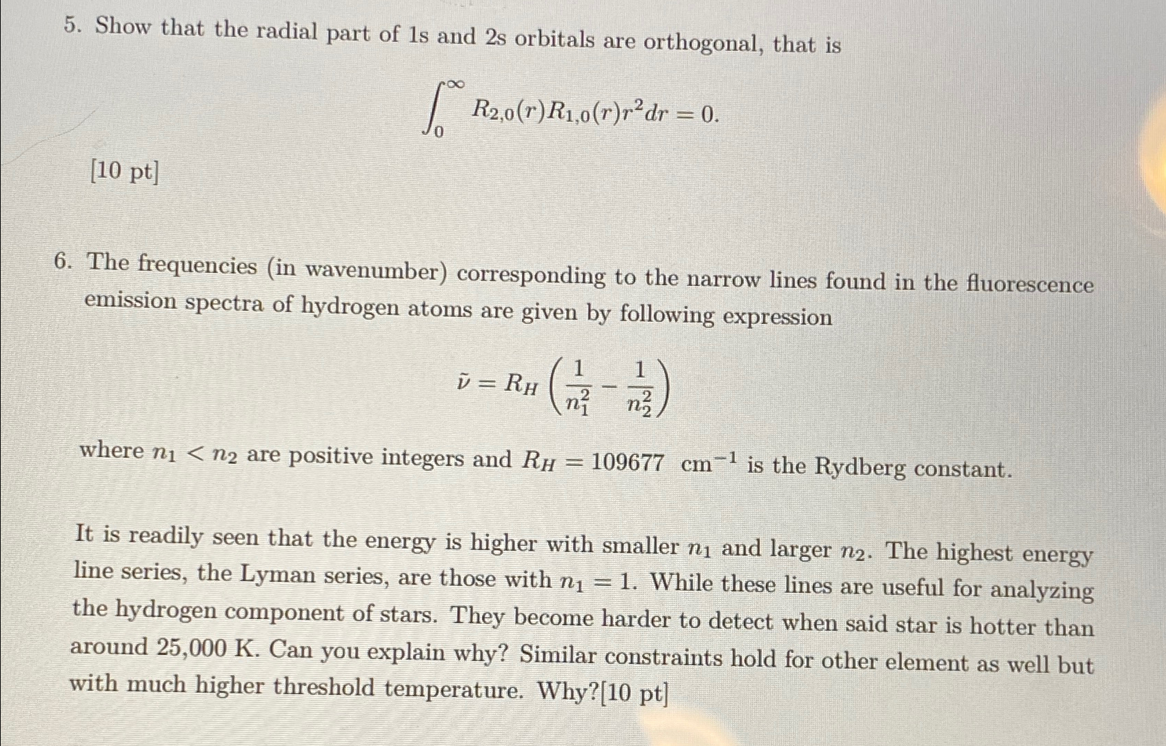 Solved Show that the radial part of 1s ﻿and 2s ﻿orbitals are | Chegg.com