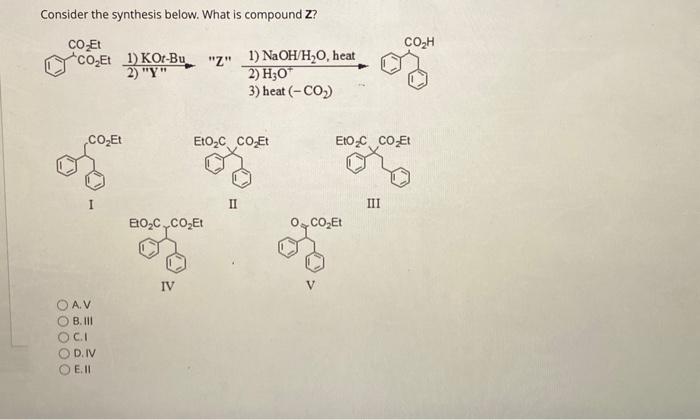 Solved Consider the synthesis below. What is compound Z? I | Chegg.com