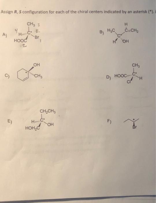 Solved Assign R, S configuration for each of the chiral | Chegg.com