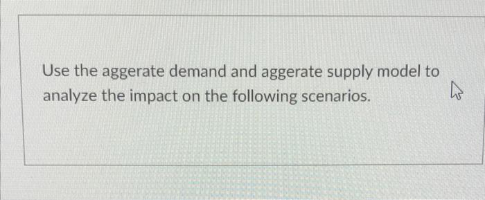 Solved Use the aggerate demand and aggerate supply model to | Chegg.com