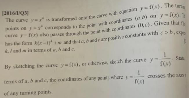 Solved [2016/I/Q3]The curve y=x4 ﻿is transformed onto the | Chegg.com