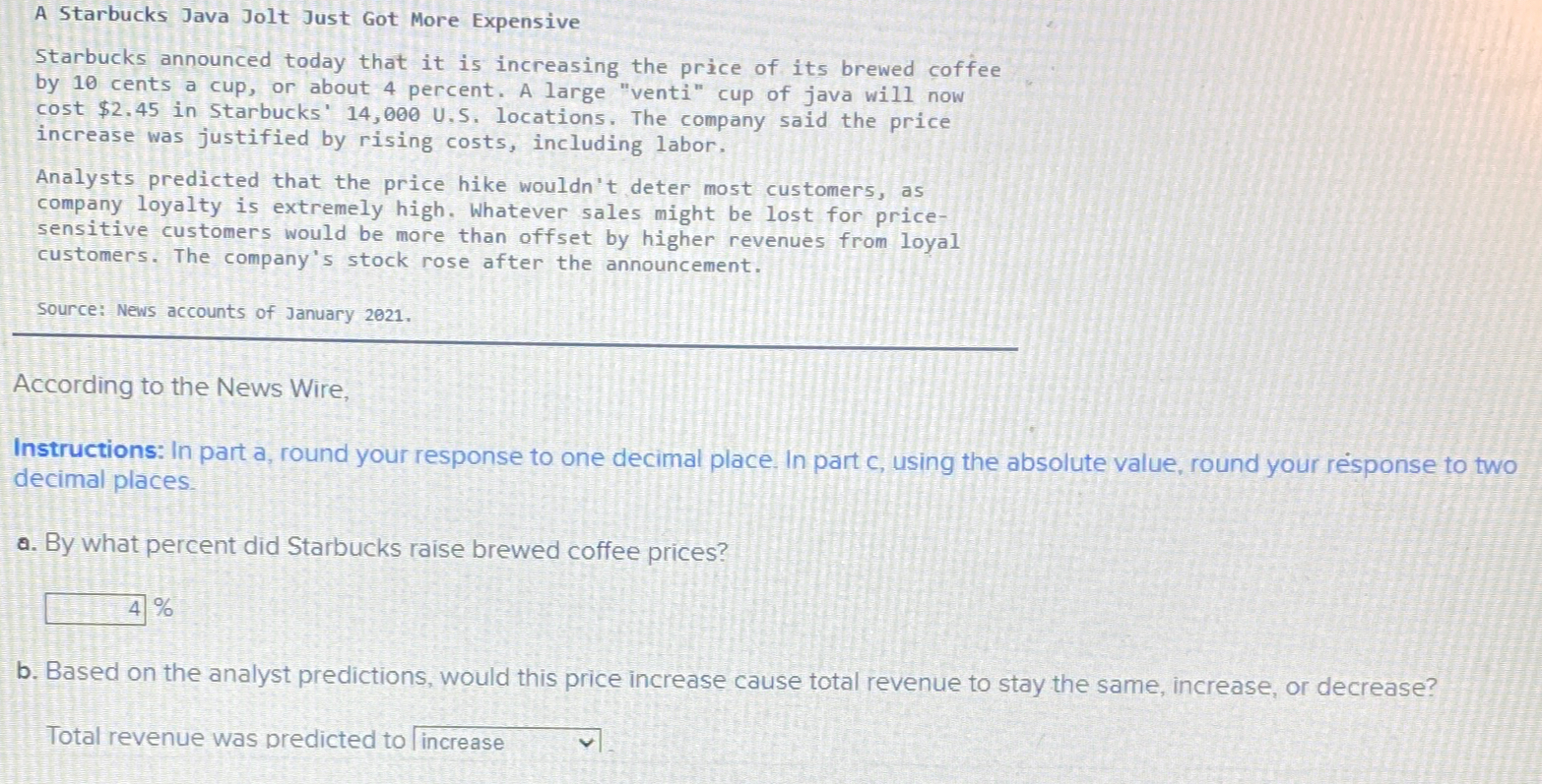 Solved A Starbucks Java Jolt Just Got More | Chegg.com