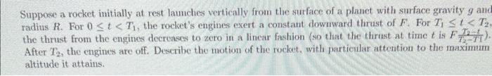 Solved Suppose a rocket initially at rest launches | Chegg.com
