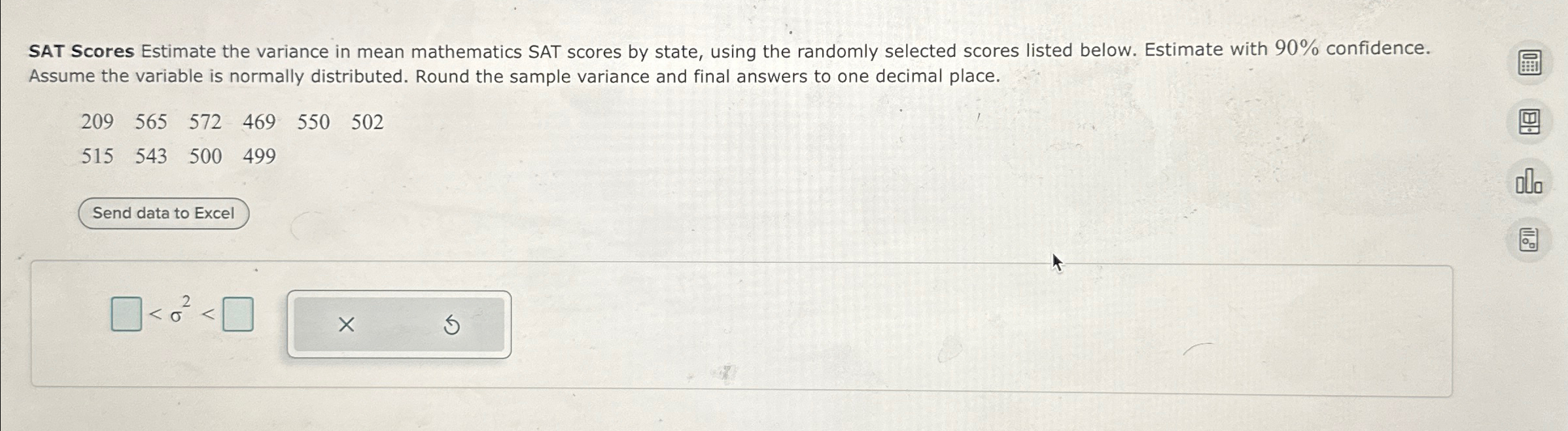 Solved SAT Scores Estimate the variance in mean mathematics | Chegg.com