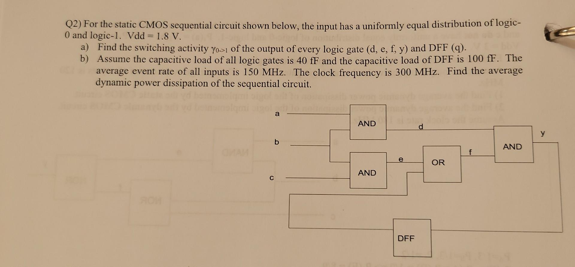 Solved Q2) For the static CMOS sequential circuit shown | Chegg.com