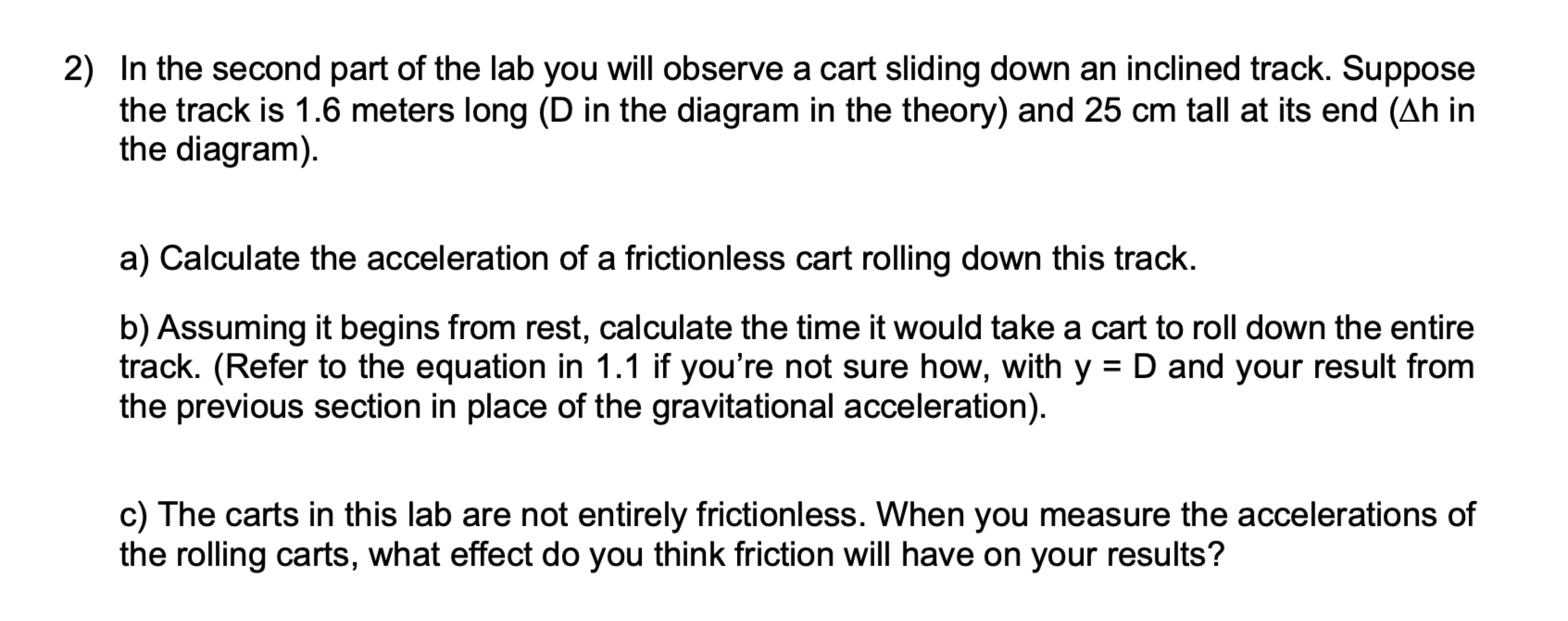 Solved In the second part of the lab you will observe a cart | Chegg.com