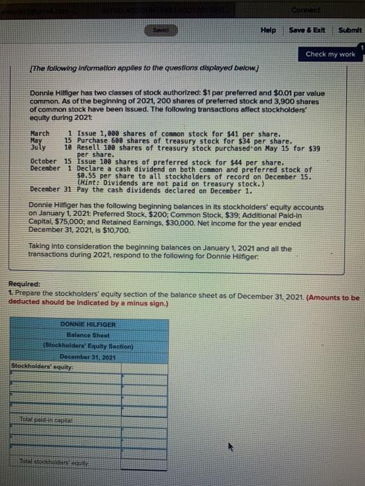 Solved Coreet Swed Help Save & Exit Submit Check my work | Chegg.com