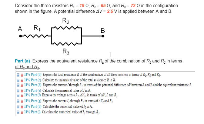 Solved Consider the three resistors R1=19Ω,R2=65Ω, ﻿and | Chegg.com