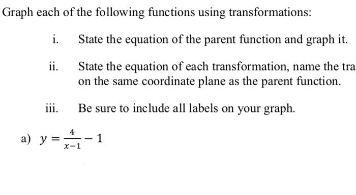 Solved Graph each of the following functions using | Chegg.com