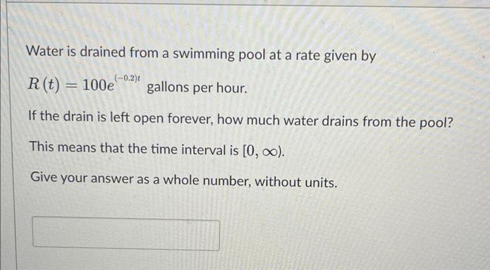 Solved Water is drained from a swimming pool at a rate given | Chegg.com