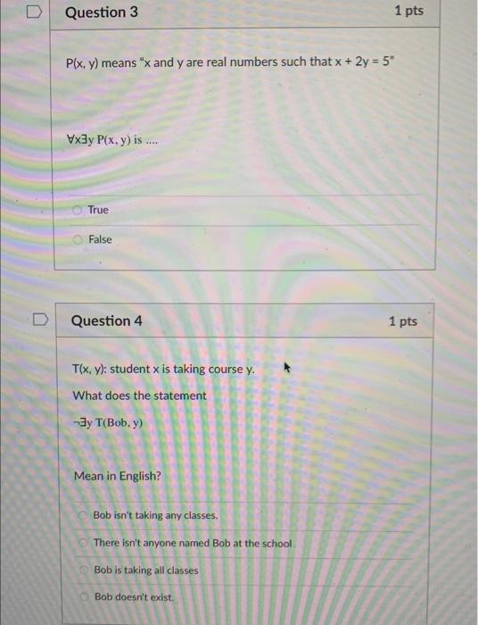 Solved P(x,y) means " x and y are real numbers such that | Chegg.com