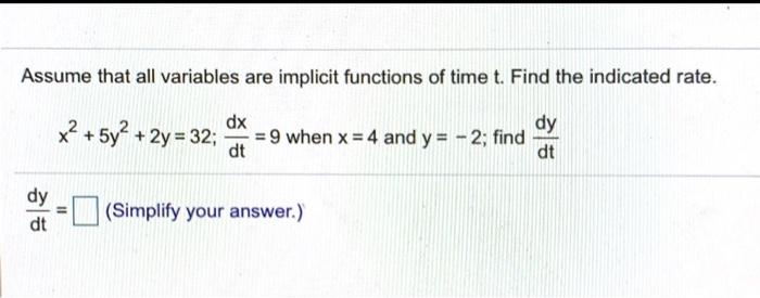 Solved Assume that all variables are implicit functions of | Chegg.com