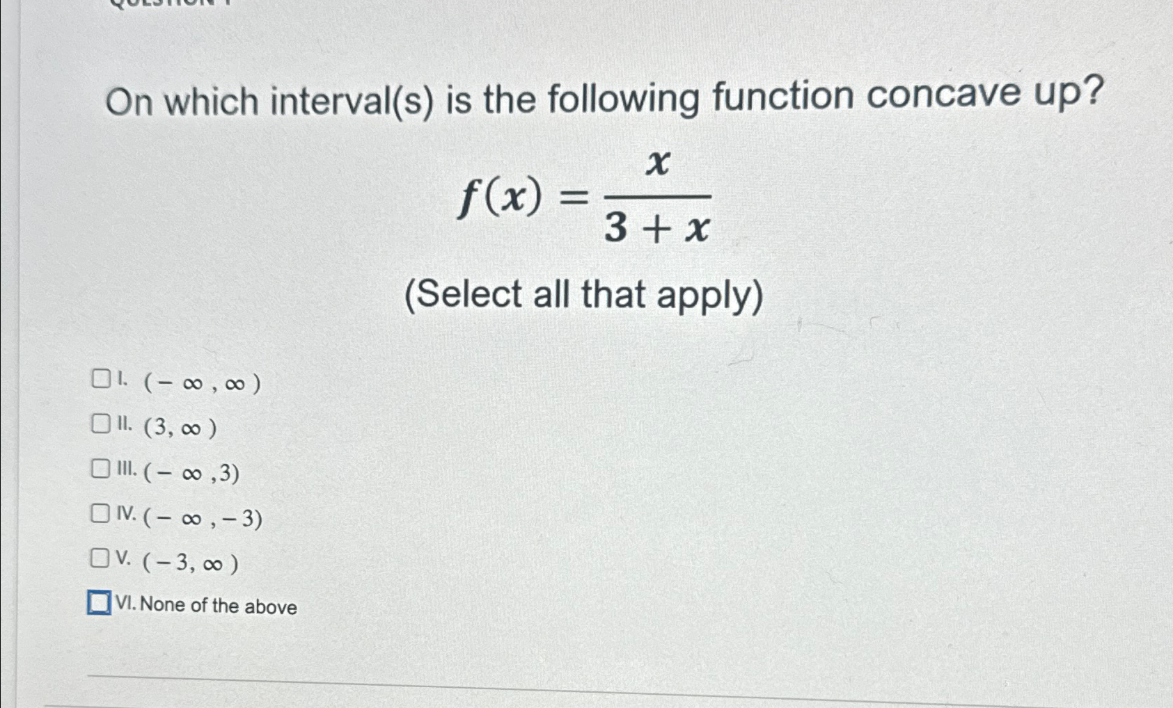 Solved On which interval(s) ﻿is the following function | Chegg.com