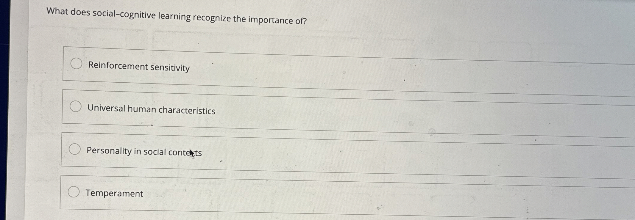 Solved What does social-cognitive learning recognize the | Chegg.com