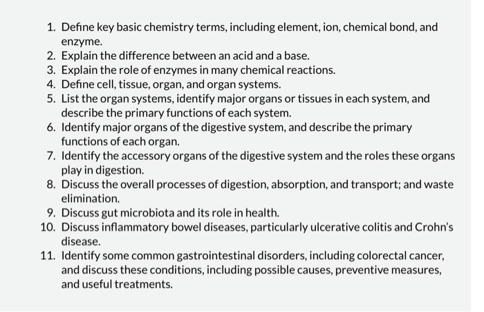 Solved 1. Define key basic chemistry terms, including | Chegg.com