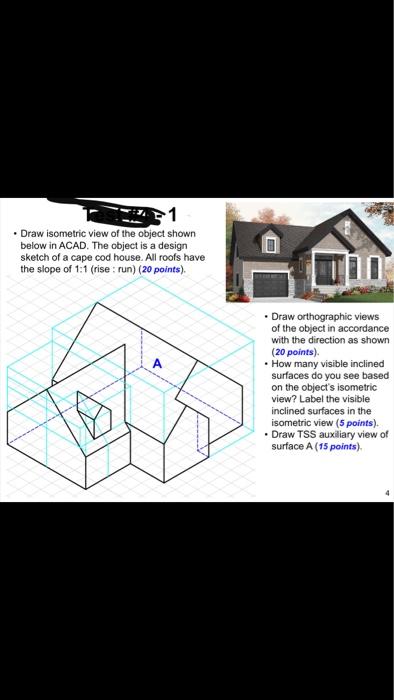 Solved Draw isometric view of the object shown below in | Chegg.com