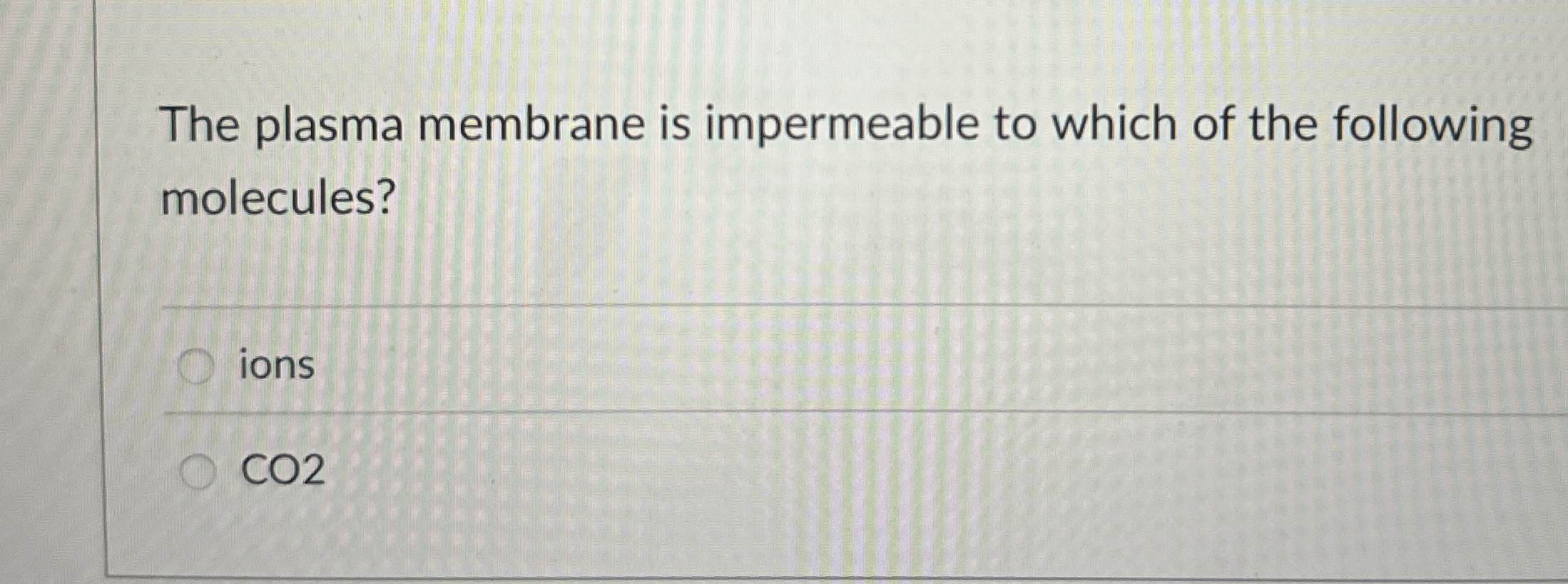 Solved The plasma membrane is impermeable to which of the | Chegg.com