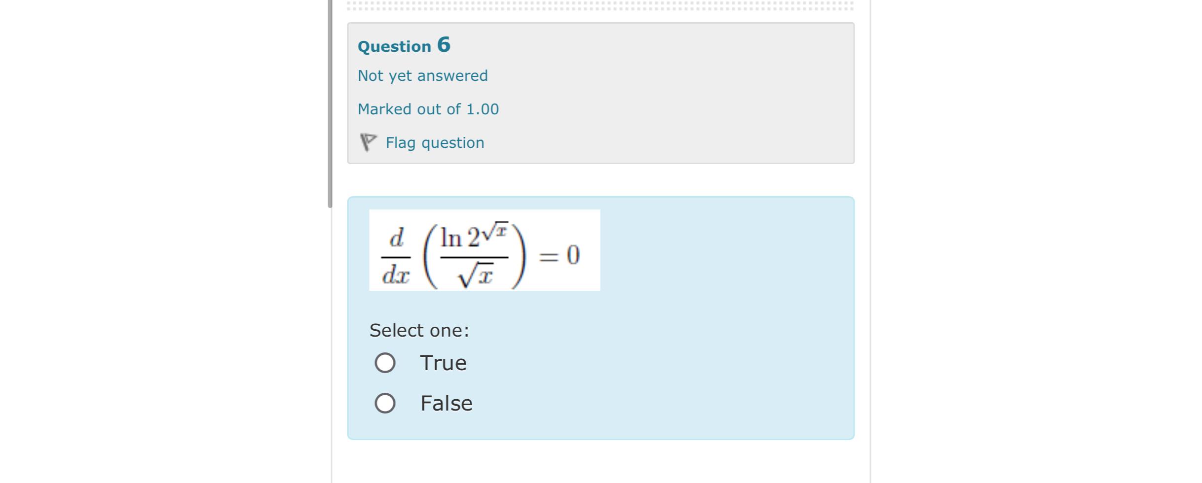 Solved Question 6Not yet answeredMarked out of 1.00Flag | Chegg.com