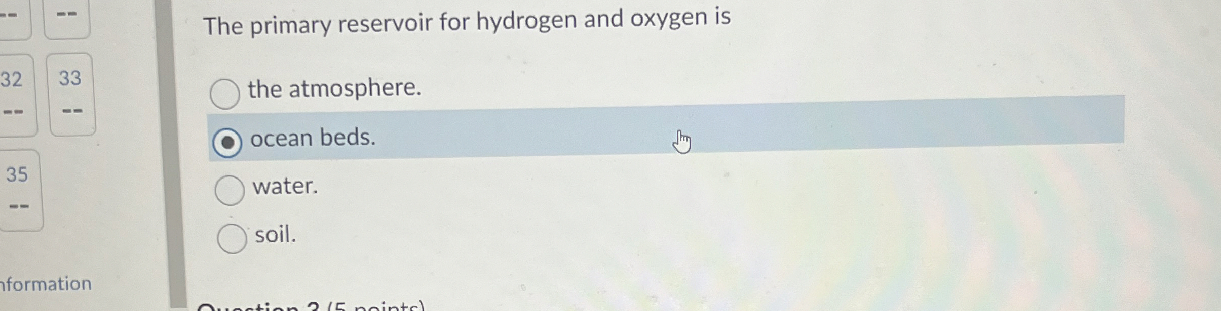 High Quality SOLUTION The primary reservoir for hydrogen and oxygen ...