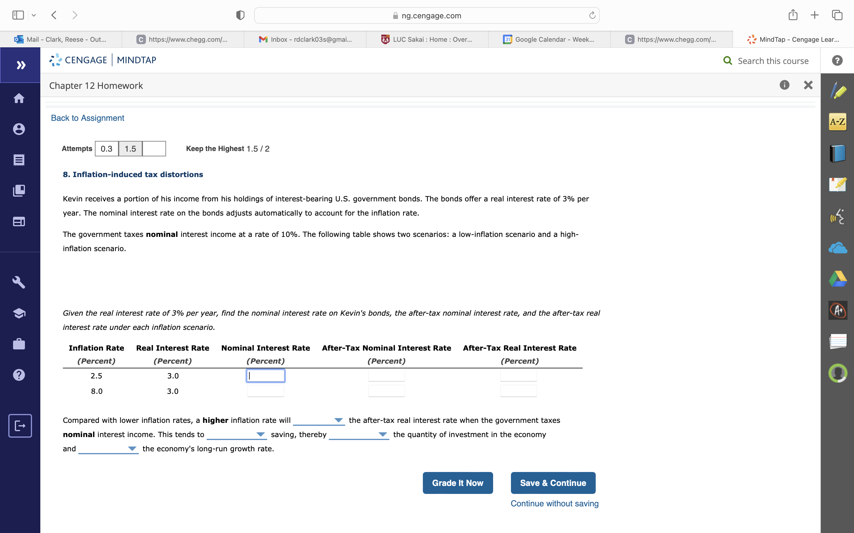 Solved Inflation-induced tax distortionsKevin receives a | Chegg.com