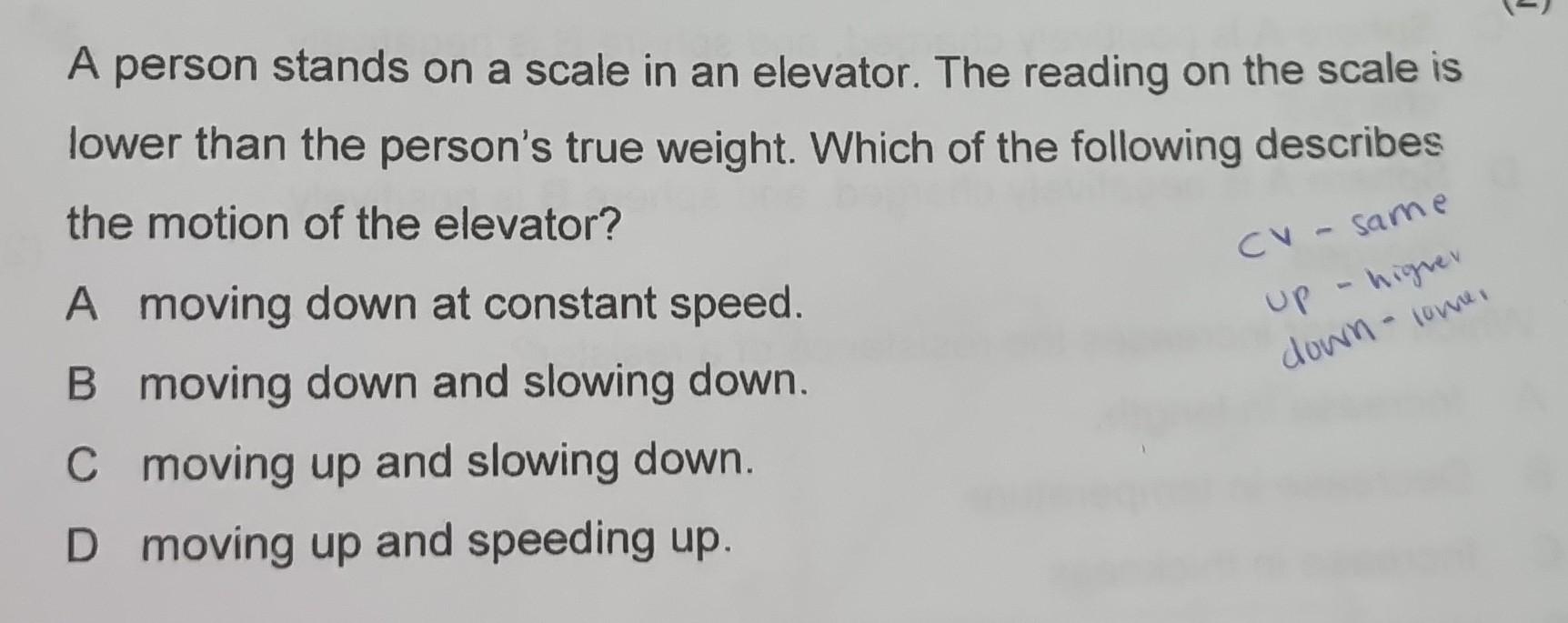 Solved A person stands on a scale in an elevator. The | Chegg.com