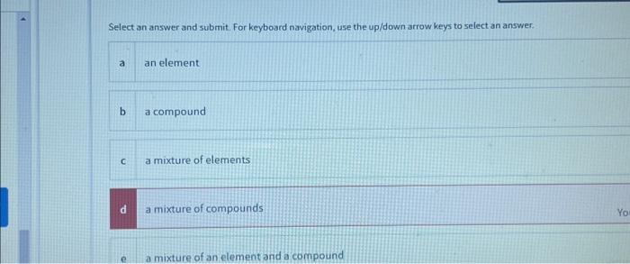 Solved Select An Answer And Submit For Keyboard Navig 