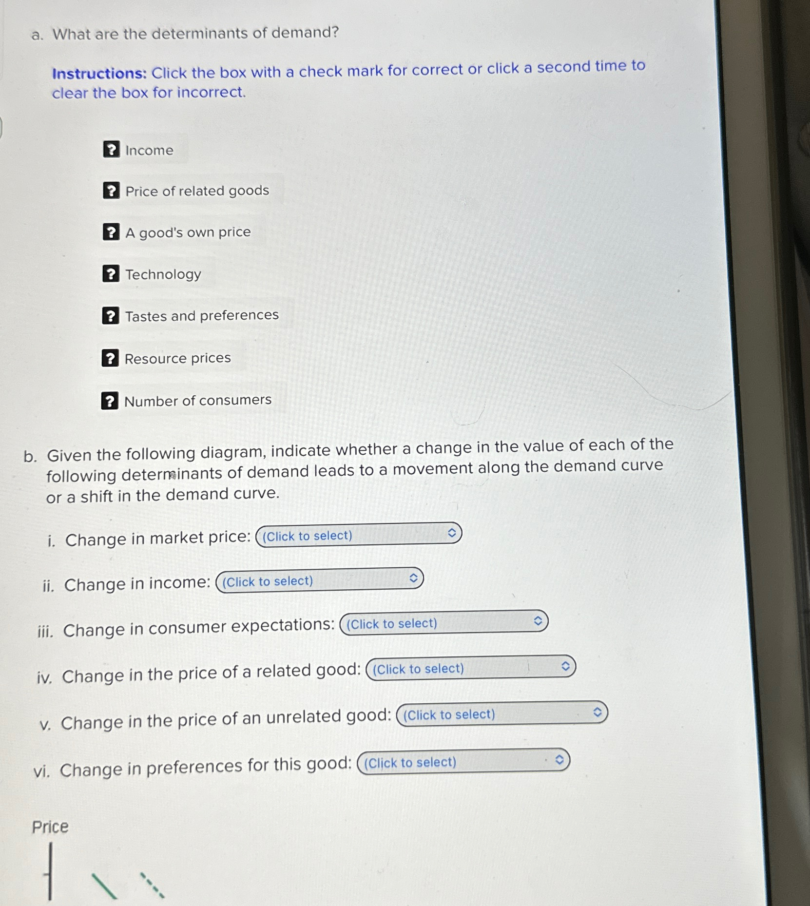 Solved a. ﻿What are the determinants of demand?Instructions: | Chegg.com