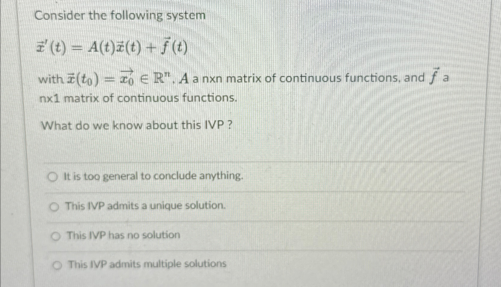 Solved Consider the following | Chegg.com