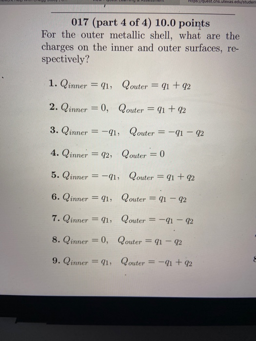 Solved ps/quest.cns.utexas.edu/student 017 (part 4 of 4) | Chegg.com