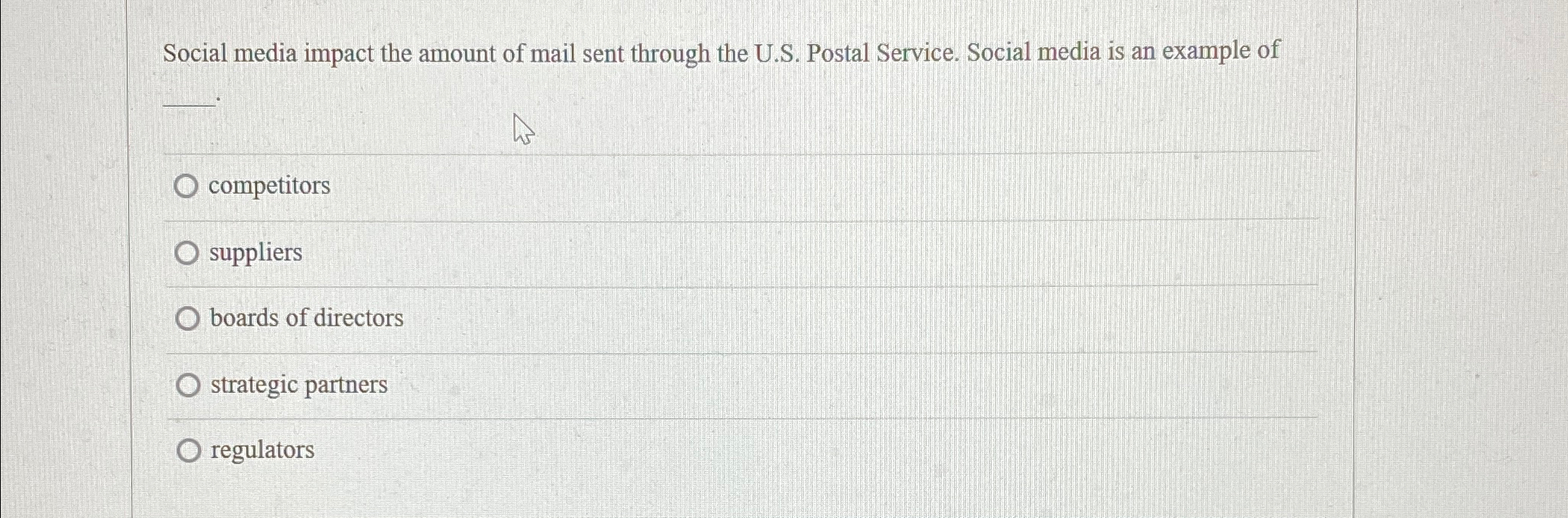 Solved Social media impact the amount of mail sent through | Chegg.com