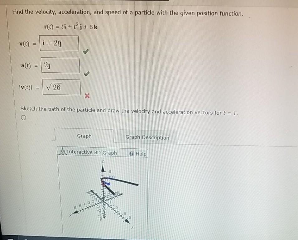 Solved Find the velocity, acceleration, and speed of a | Chegg.com