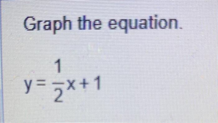 Solved Graph the equation. y=21x+1 | Chegg.com