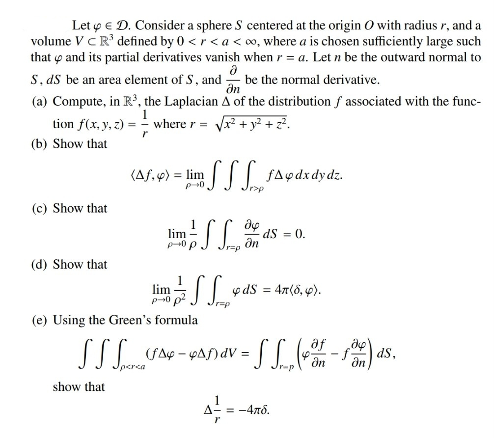 Solved Let φinD. ﻿Consider a sphere S ﻿centered at the | Chegg.com