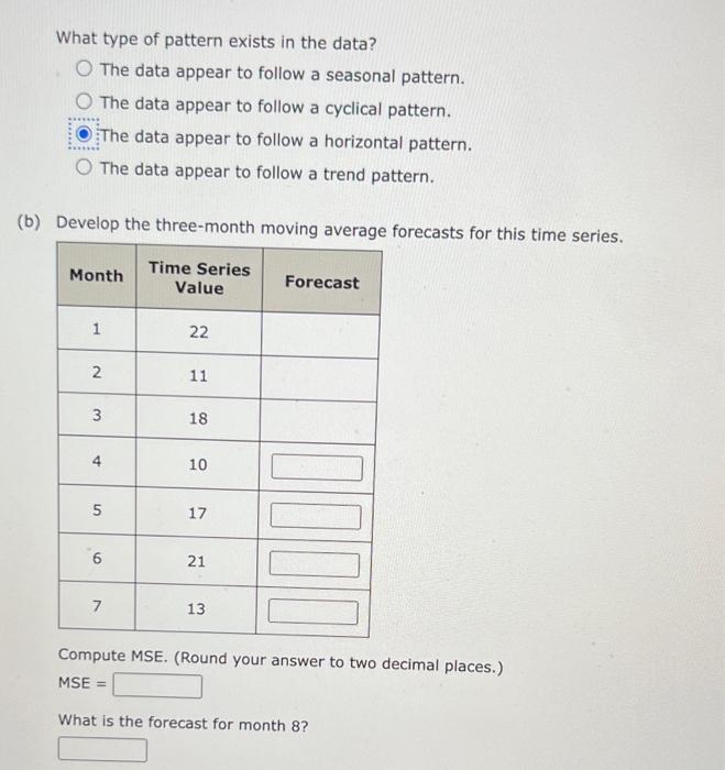 Solved Consider the following time series data. (a) | Chegg.com