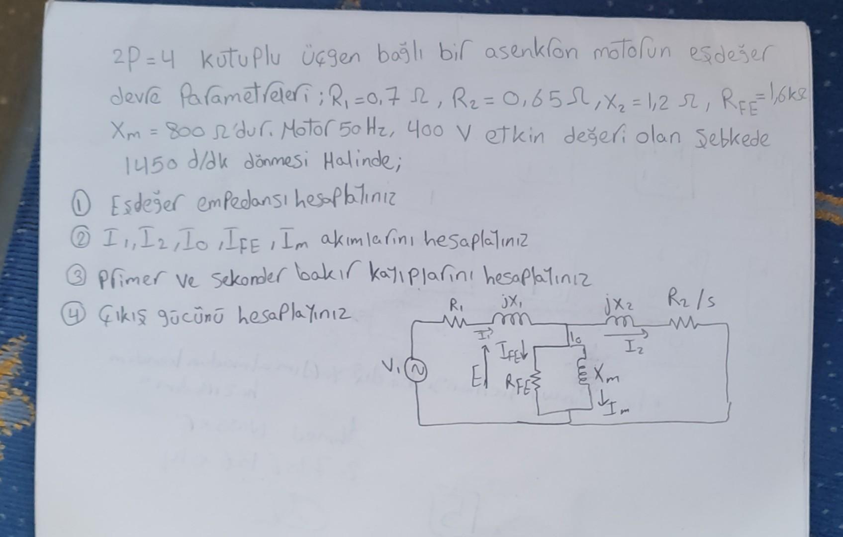 Equivalent circuit parameters of a 2p= pole delta | Chegg.com