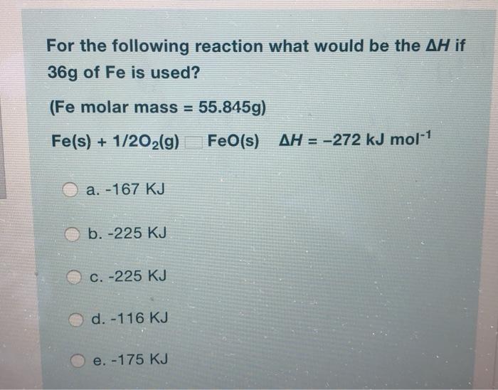 Solved Two thermochemical equations involving Fe are | Chegg.com