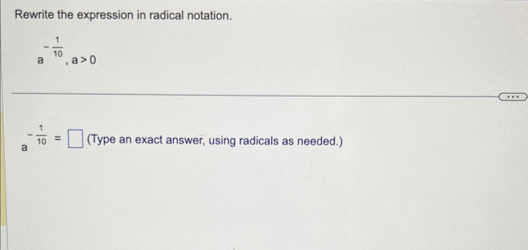 Solved Rewrite the expression in radical | Chegg.com