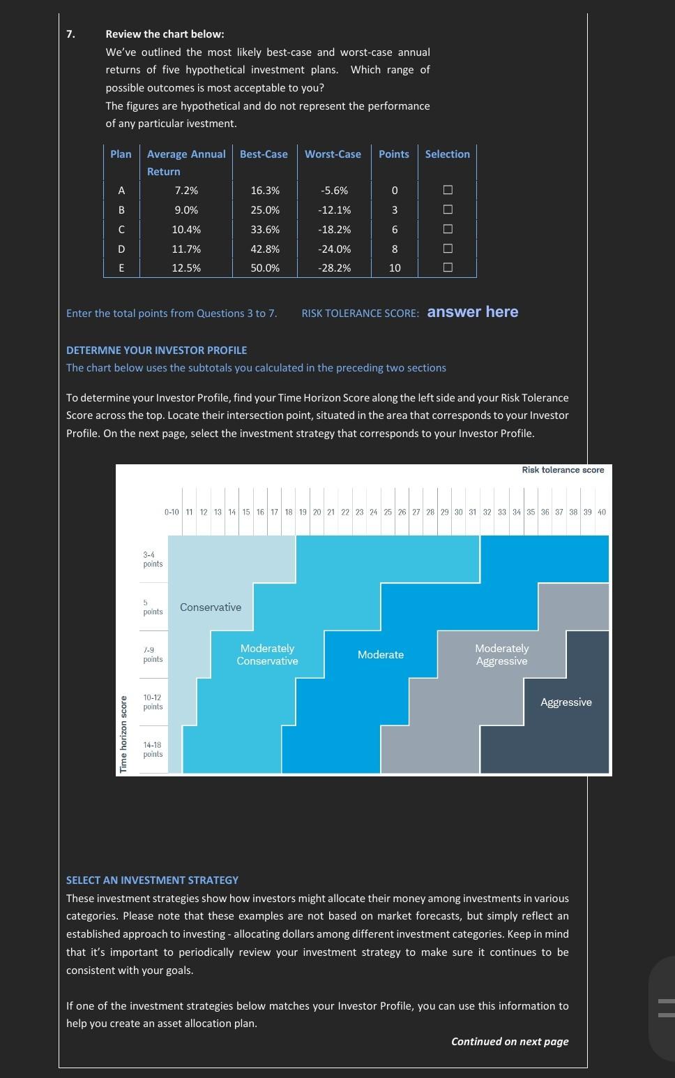 .1 Complete the Charles Schwab Risk Profile | Chegg.com