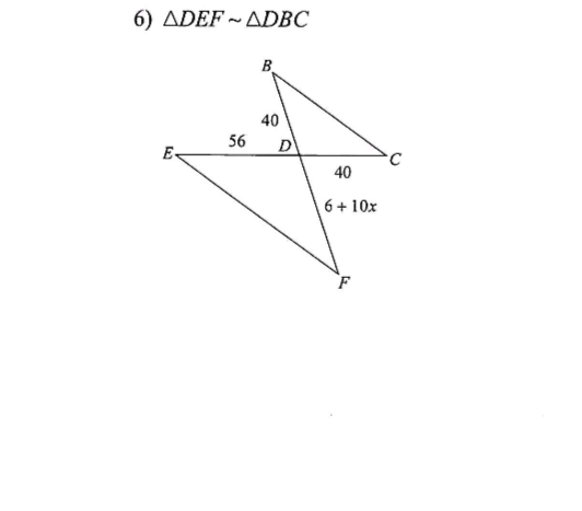 Solved triangle DEF ~ triangle DBC | Chegg.com