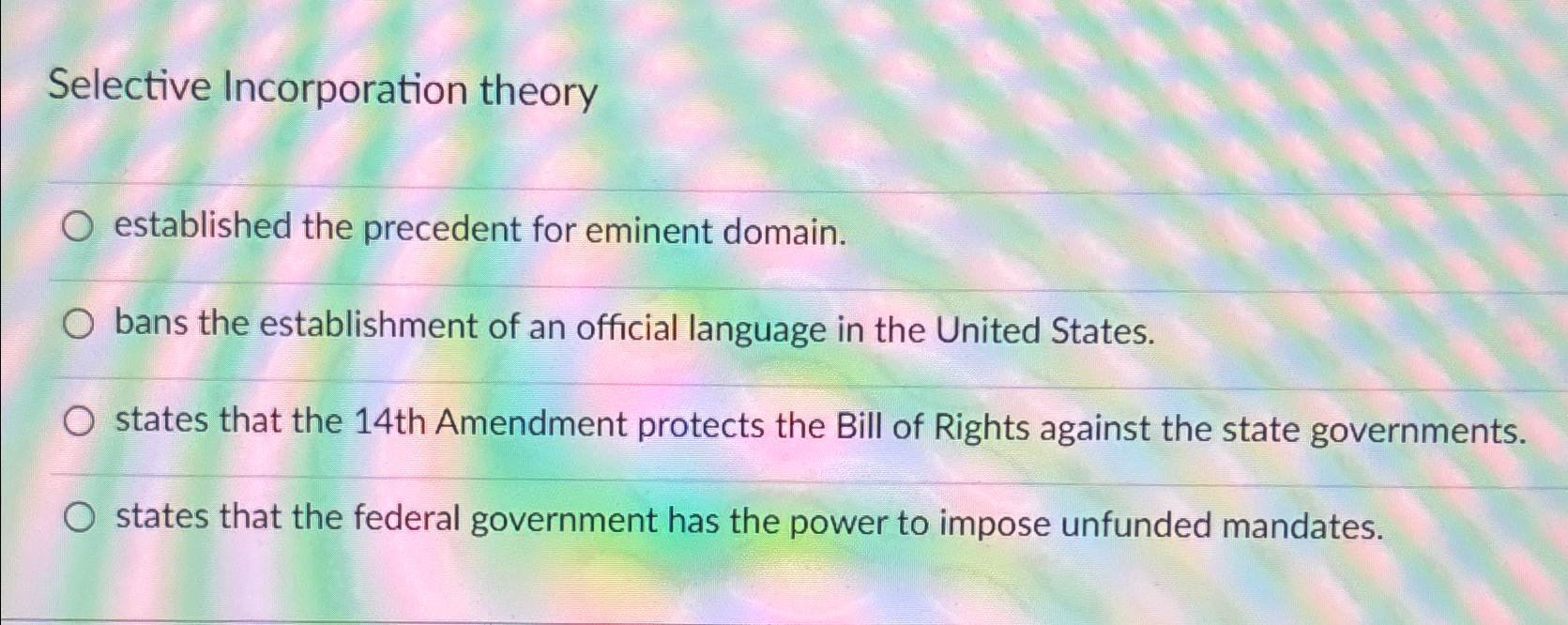 Solved Selective Incorporation theoryestablished the | Chegg.com