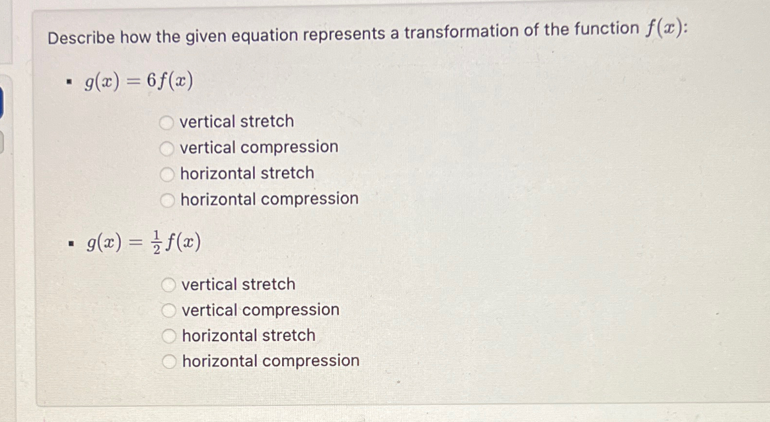 Describe how the given equation represents a | Chegg.com