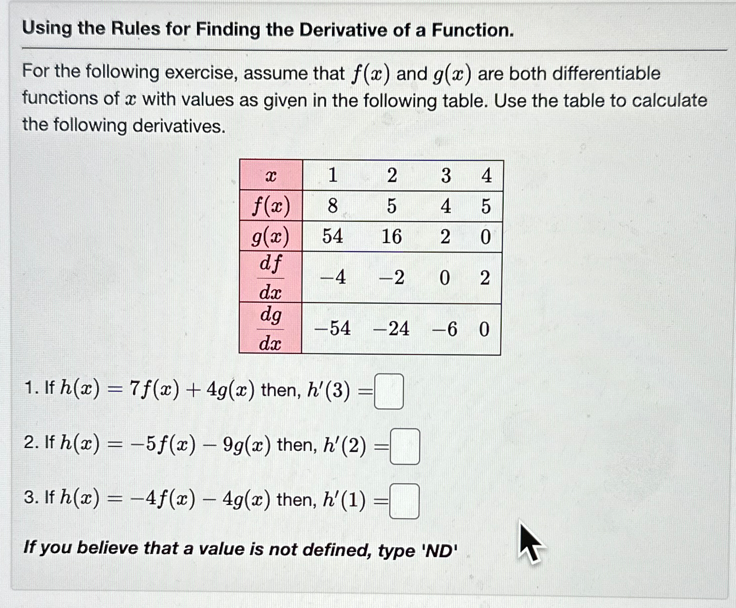 Solved Using the Rules for Finding the Derivative of a | Chegg.com