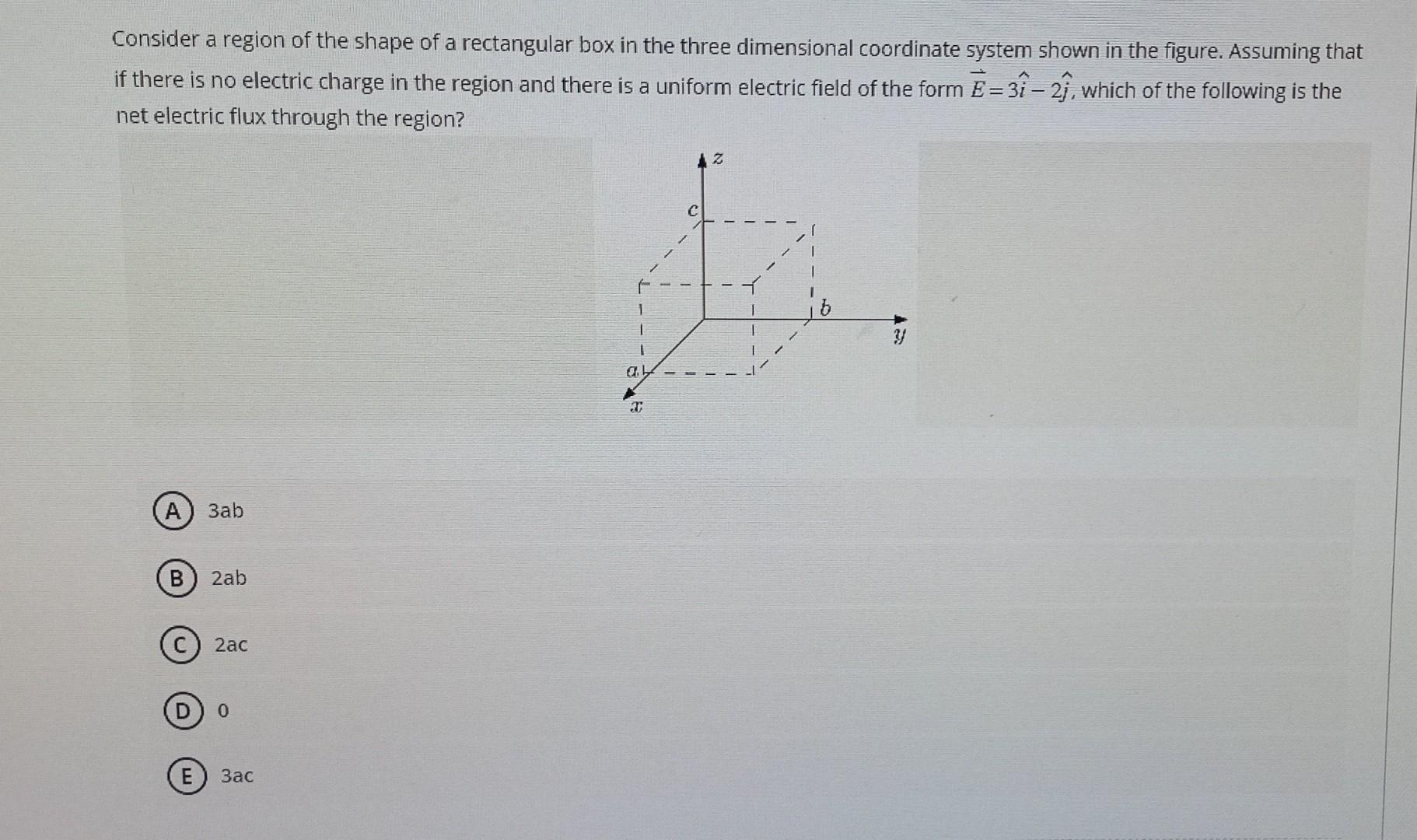Solved Consider a region of the shape of a rectangular box | Chegg.com