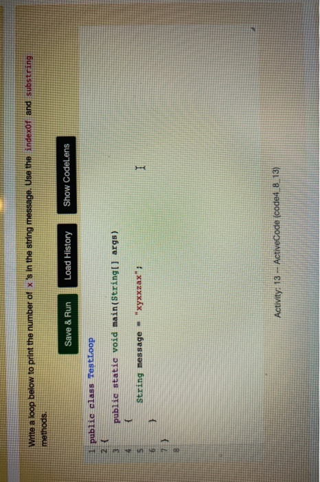 Solved Write a loop below to print the number of x's in the | Chegg.com