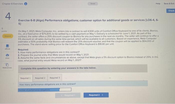 Chapter 6 Exercises Swed Help Save & Exit Check 4 | Chegg.com