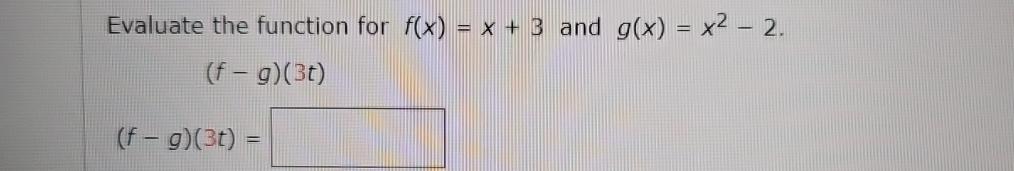 Solved Evaluate the function for f(x)=x+3 ﻿and | Chegg.com