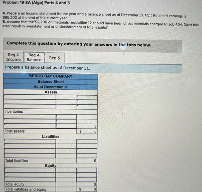 Solved Problem 19-3A (Algo) Computing and recording job | Chegg.com