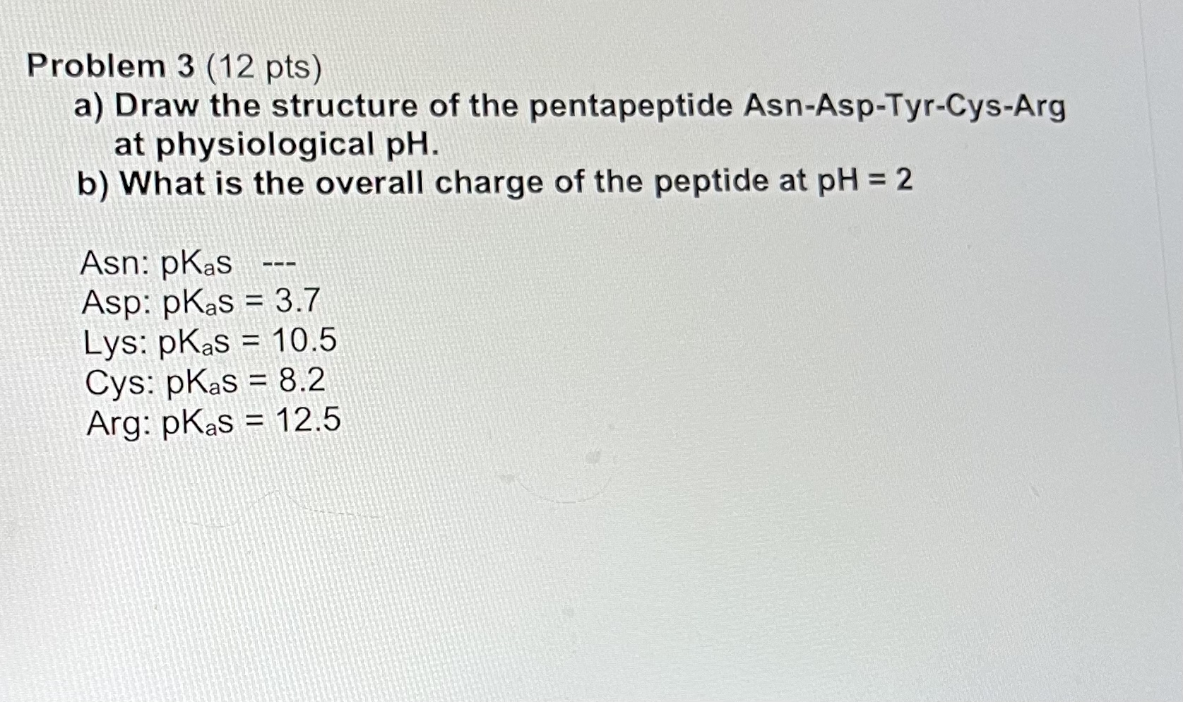 Solved Problem 3 (12 ﻿pts)a) ﻿Draw the structure of the | Chegg.com