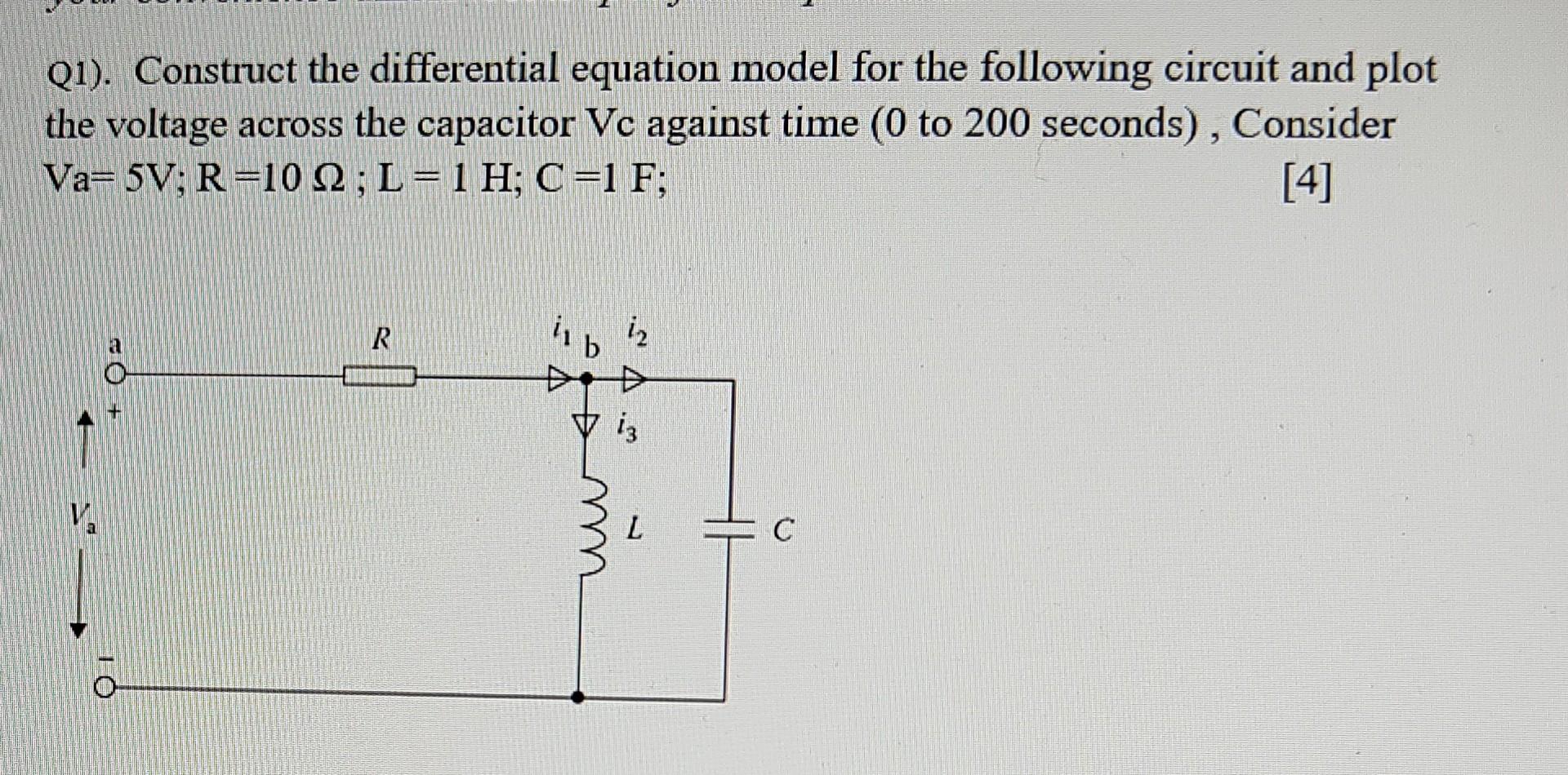 Solved Q1). Construct the differential equation model for | Chegg.com