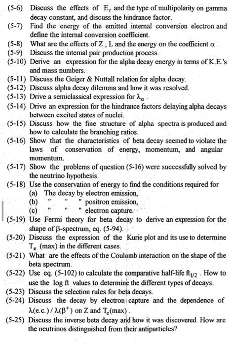 Solved (5-6) Discuss the effects of E, and the type of | Chegg.com